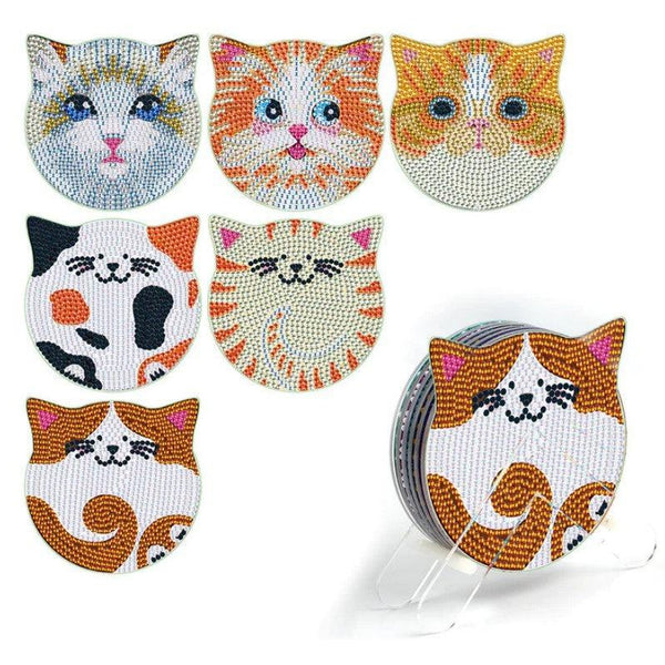 Cozy Cats Coaster Set | Diamond Art Canada – DiamondArt.ca